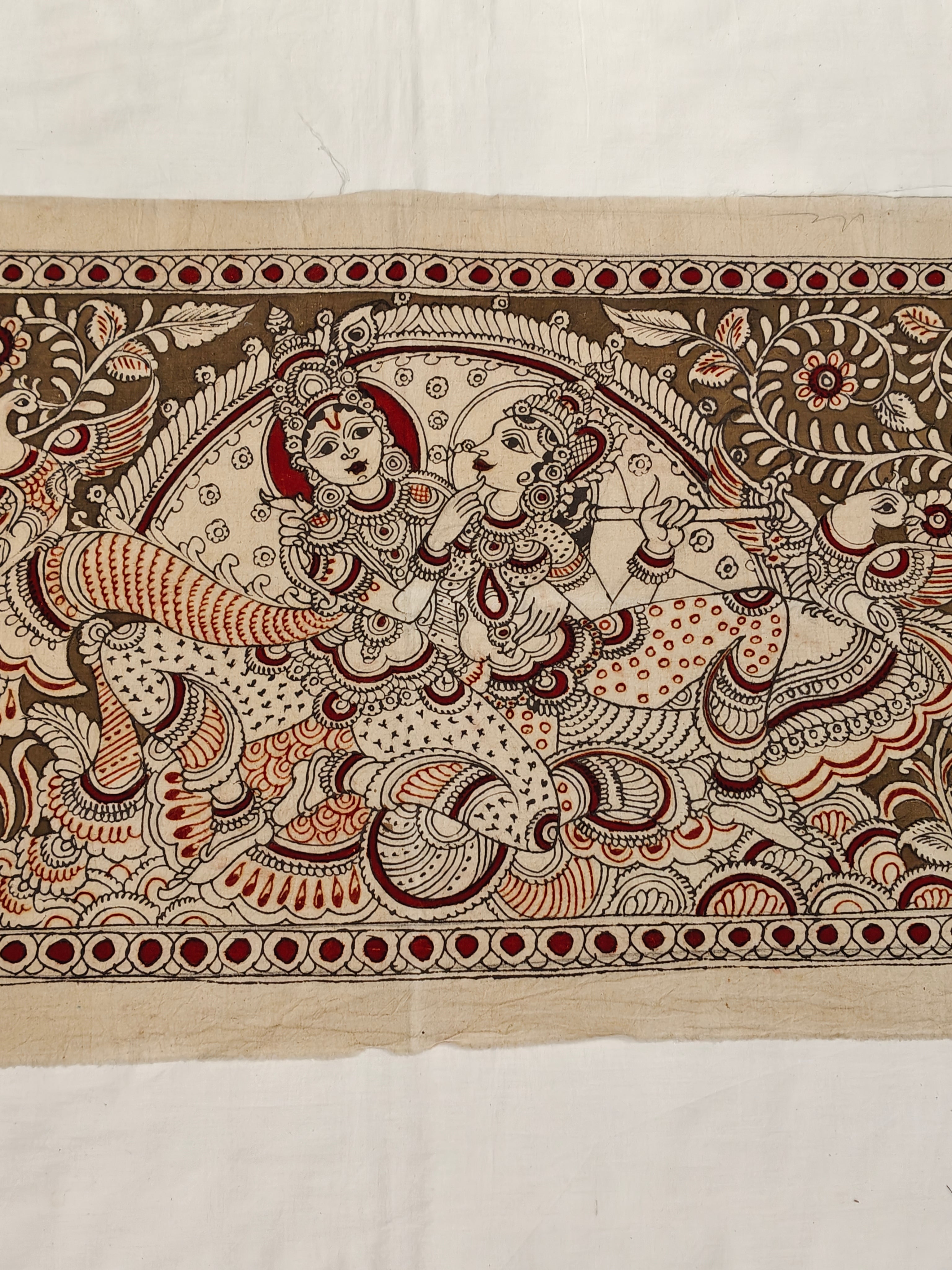 Radha krishna handpainted pen kalamkari wall panel – Handpicked